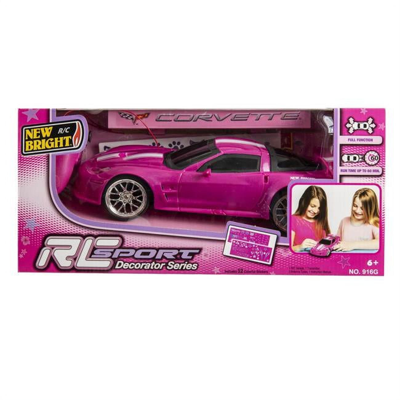 New Bright 12 in. 1-16 Pink Remote Control Toy for Corvette C6R ...