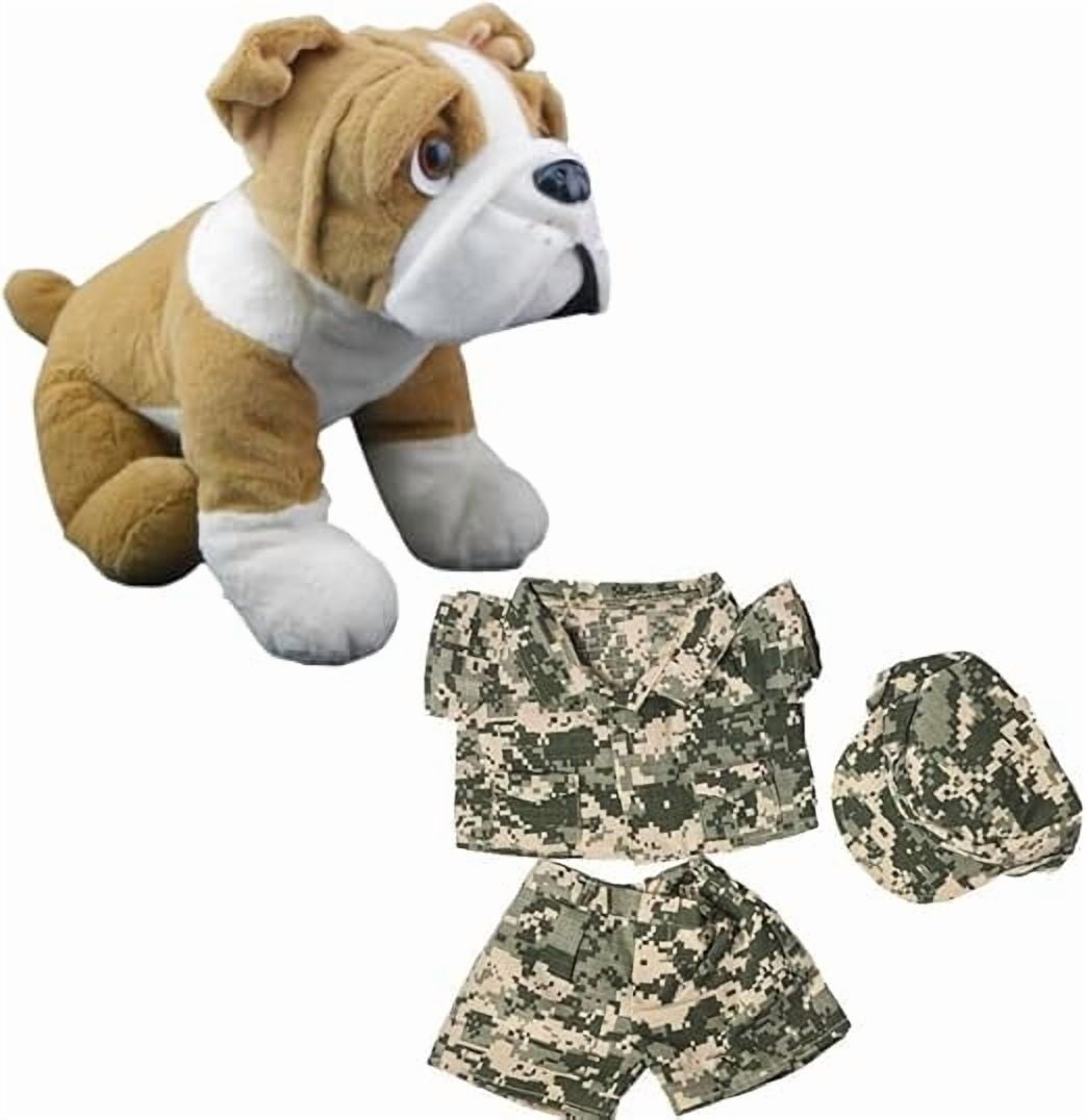 New Buddy the Bulldog with 16-Inch Army Camo Uniform & Cap - Modern ...
