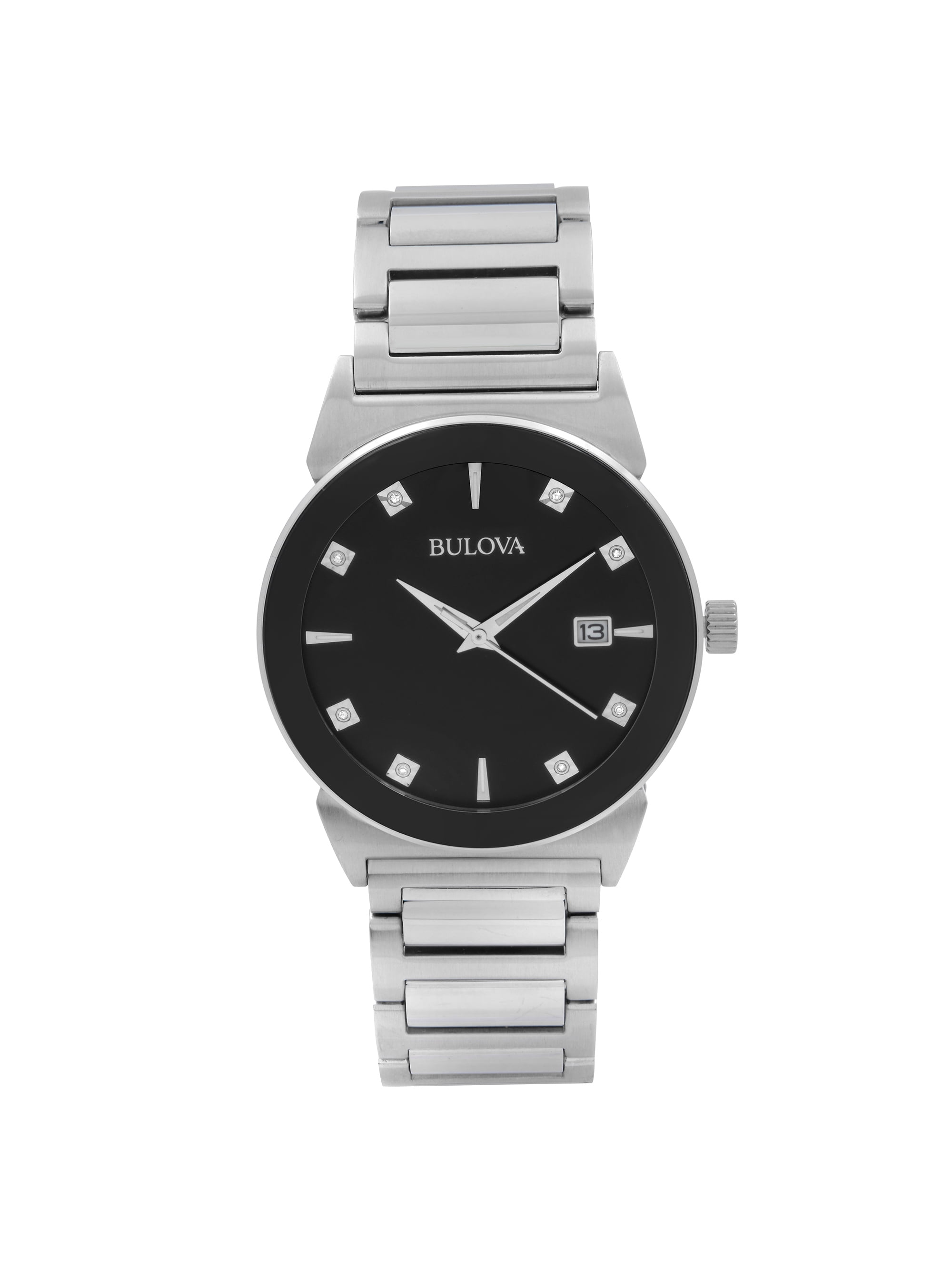 New Bulova Diamond Accent Stainless Steel Bracelet Men's Watch 41mm ...