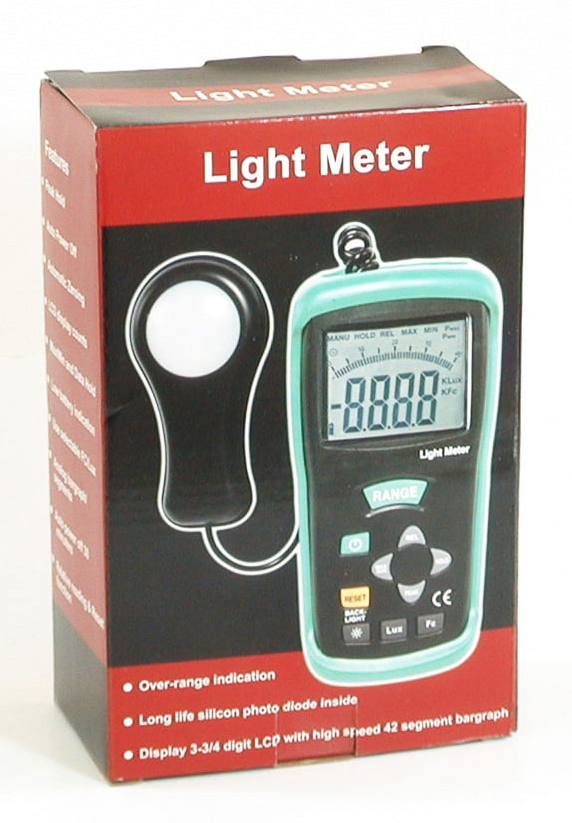 New CEM DT-1308 400K Lux Digital 4-digit LCD Light Meter Lux-fc foot ...