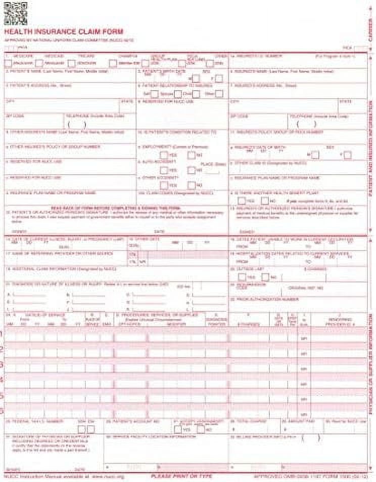 New CMS 1500 Claim Forms - 3,500 Sheets (02/12 Version) for Laser or Inkjet Printers by ...