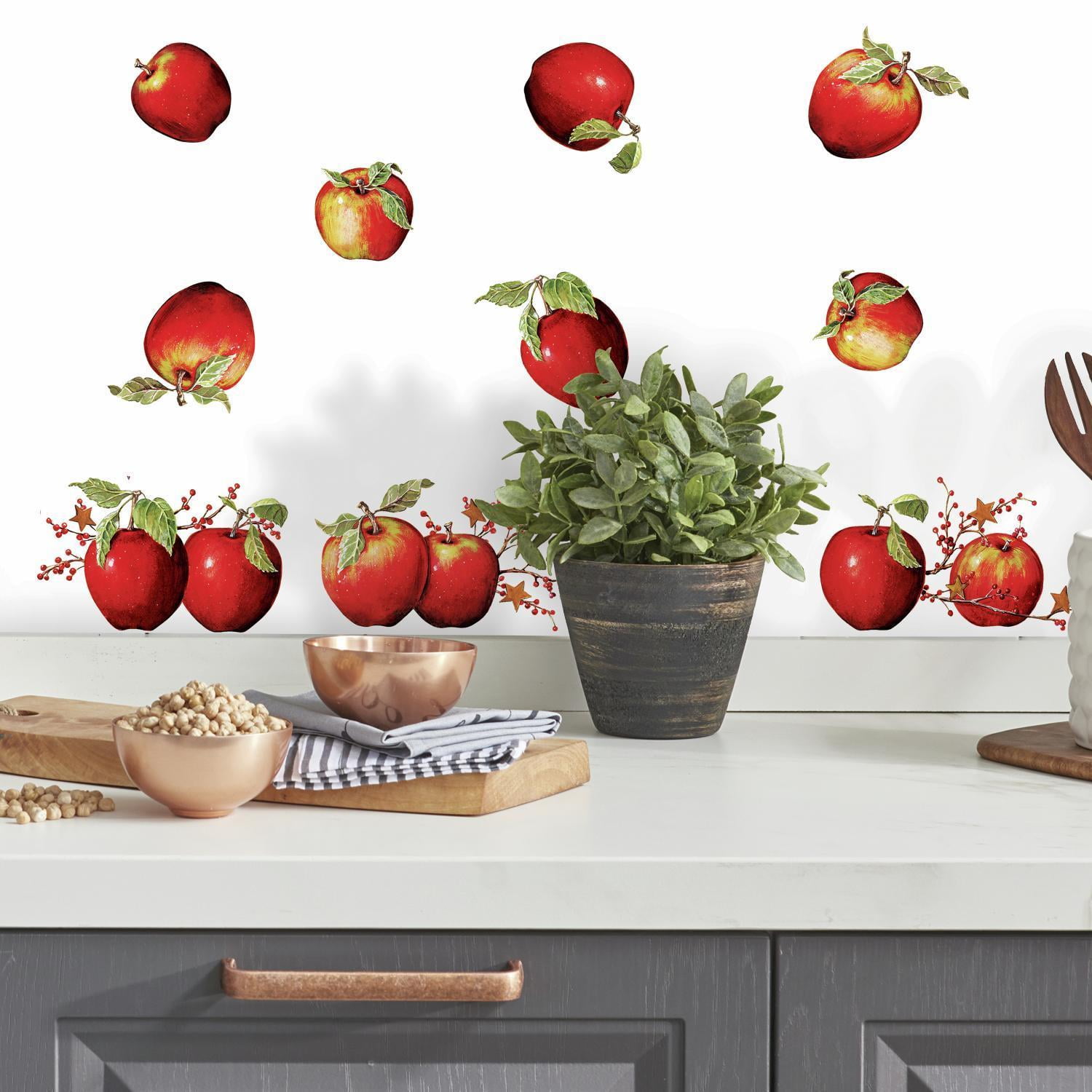 New COUNTRY APPLES Stars & Berries 40 WALL DECALS Border Stickers ...