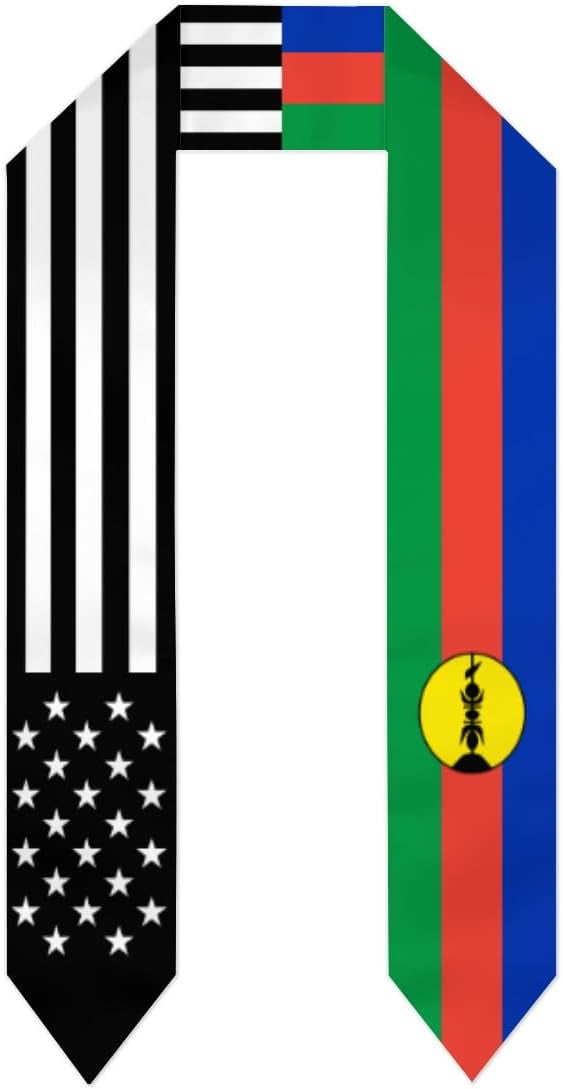 New Caledonia Mix United States Black American Flag Graduation Stole ...