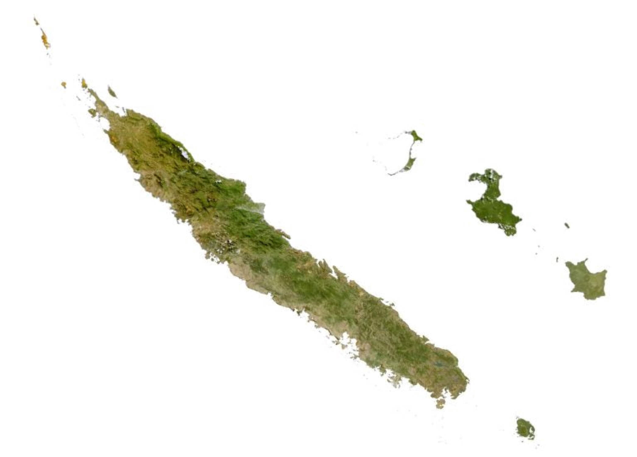 New Caledonia Satellite Map GLOSSY POSTER PICTURE PHOTO PRINT BANNER ...