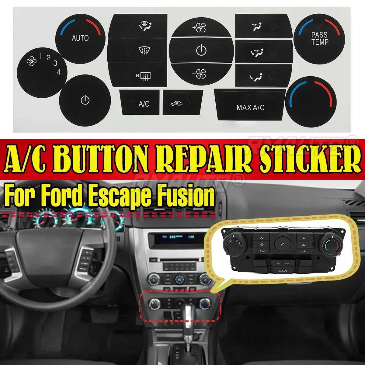 New Car Center Console A/C Button Repair Air Condition Control Switch ...