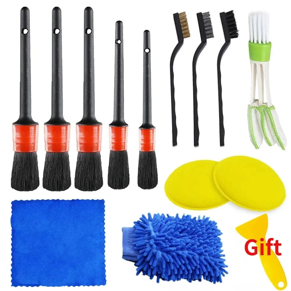 New Car Cleaning Kit Scrubber Drill Detailing Brush Set Air Conditioner ...
