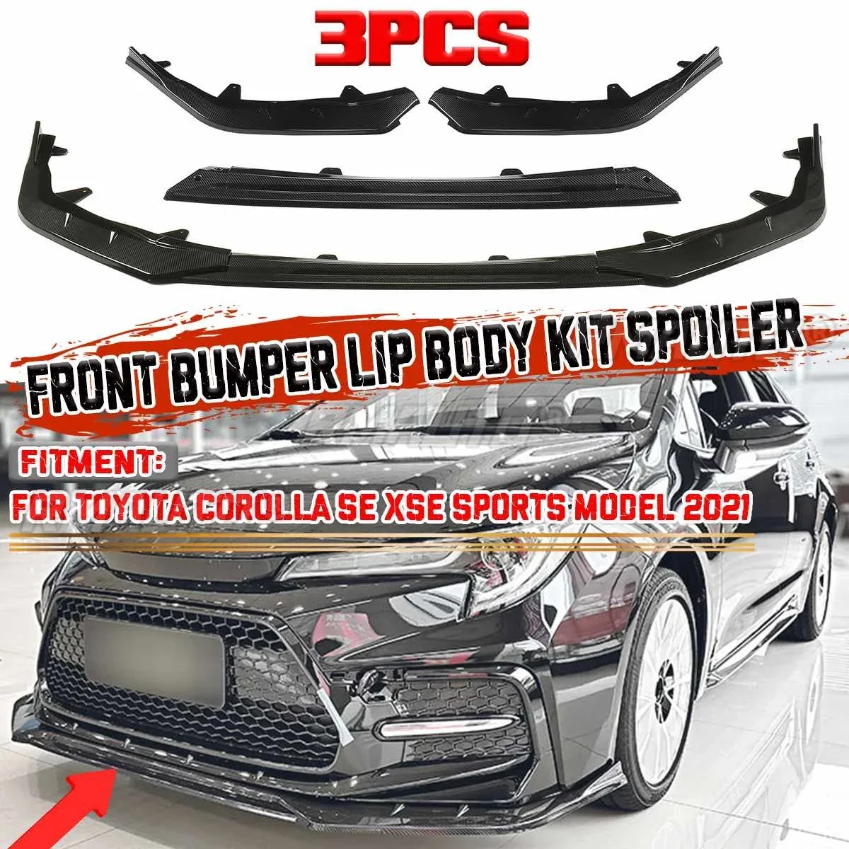 New Car Front Bumper Splitter Diffuser Lip Protector Deflector Lips ...