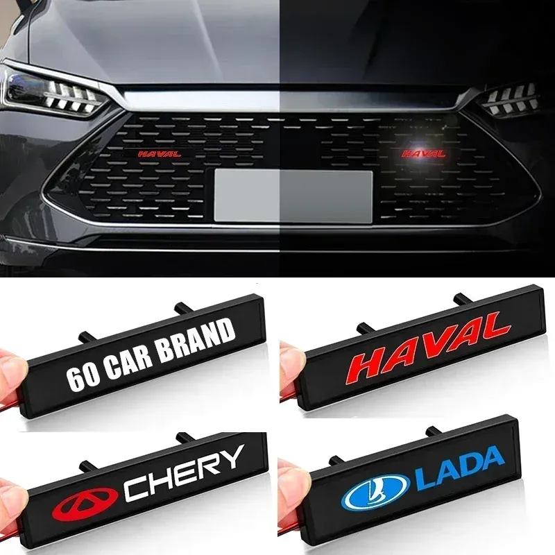 New Car Front Hood Grille Emblem LED Light Grill Decorative Lights for ...