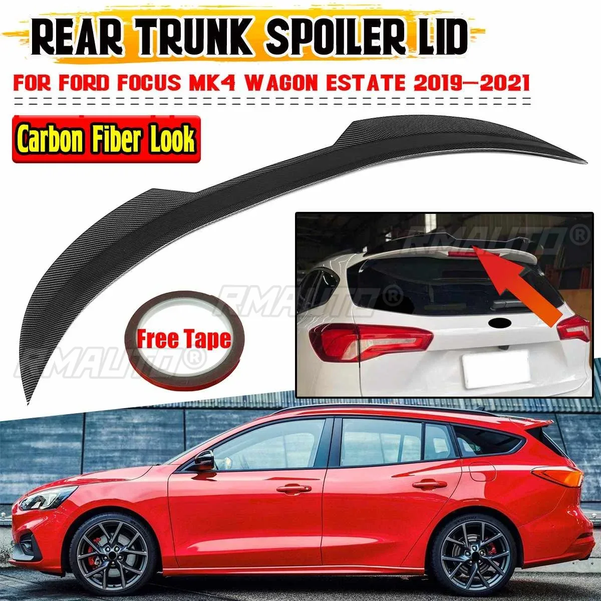 New Car Rear Trunk Spoiler Lip Boot For Ford For Focus Mk4 Wagon/Estate ...