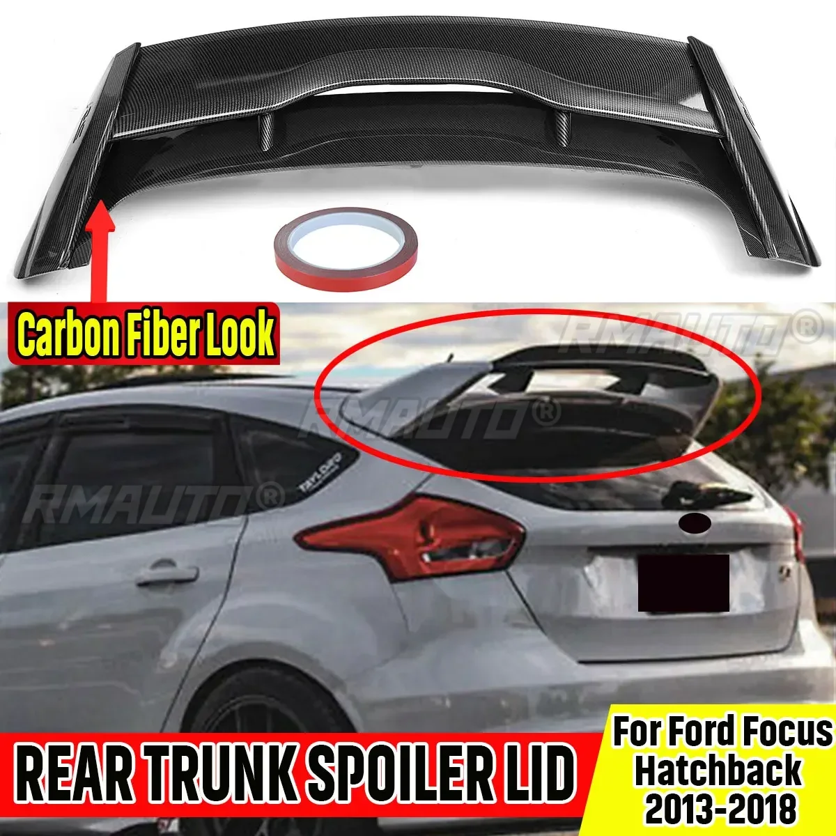 New Car Rear Trunk Spoiler Lip Boot Wing Lip Extension For Ford Focus ...
