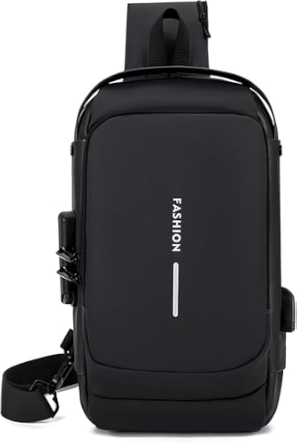 New Carbon Fiber Streamline Anti-theft Sling Bag, USB Charging Sport ...