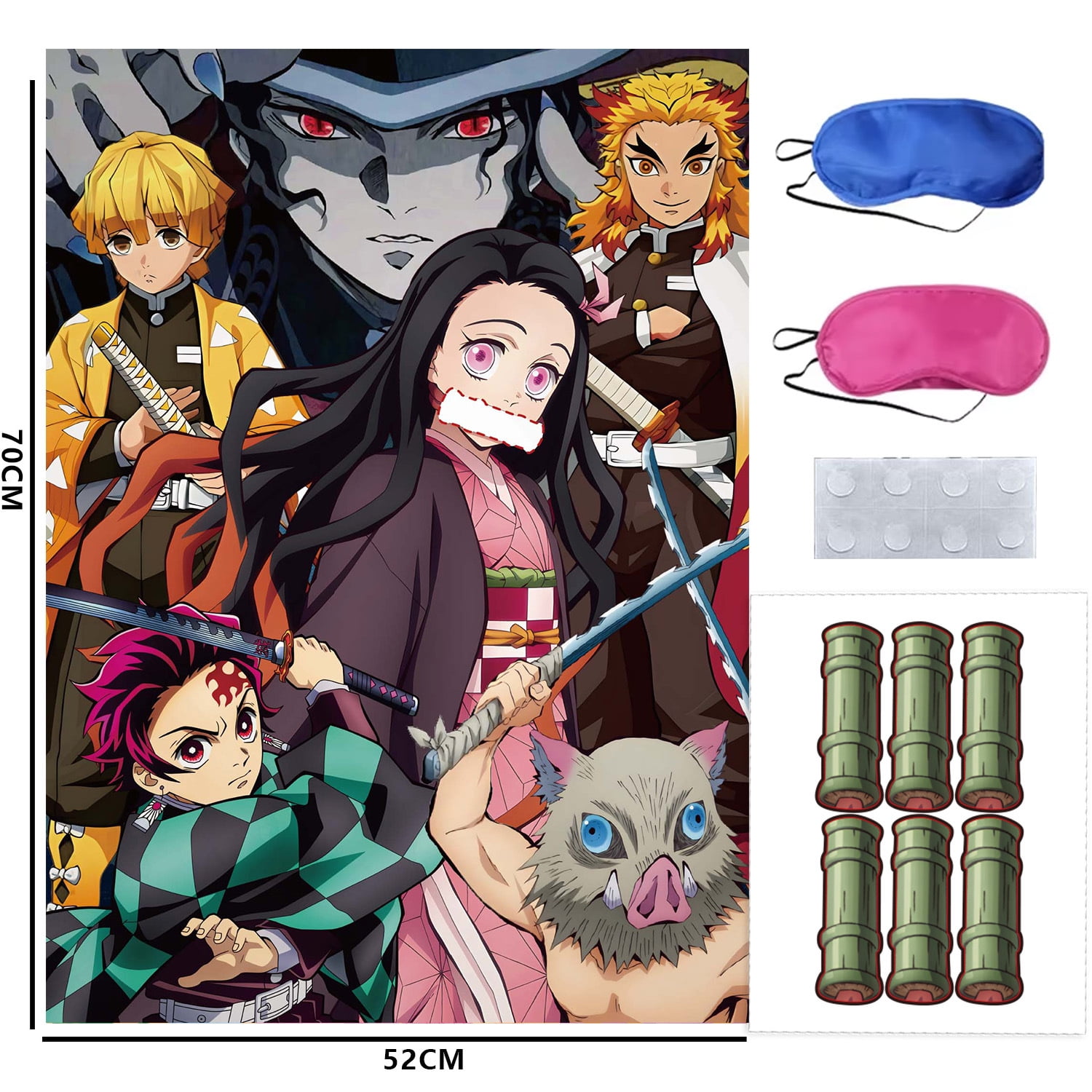 New Cartoon Anime Demon Slayer Flag Balloon Birthday Party Decorations ...