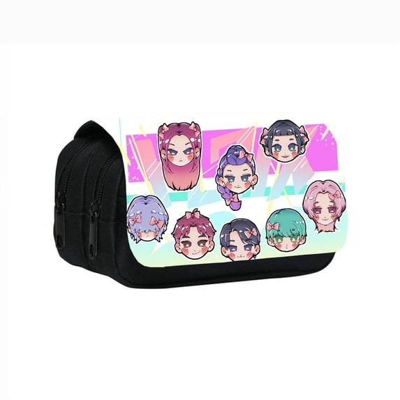 New Cartoon Anime KPOP Cool Printed Double Layer Pencil Case Student ...