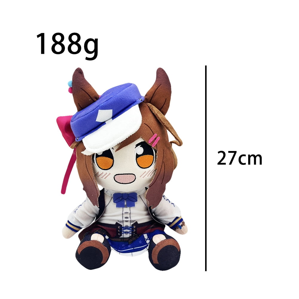 New Cartoon Anime Q Version Cute Horse Racing Girl Brown Hair Plush ...