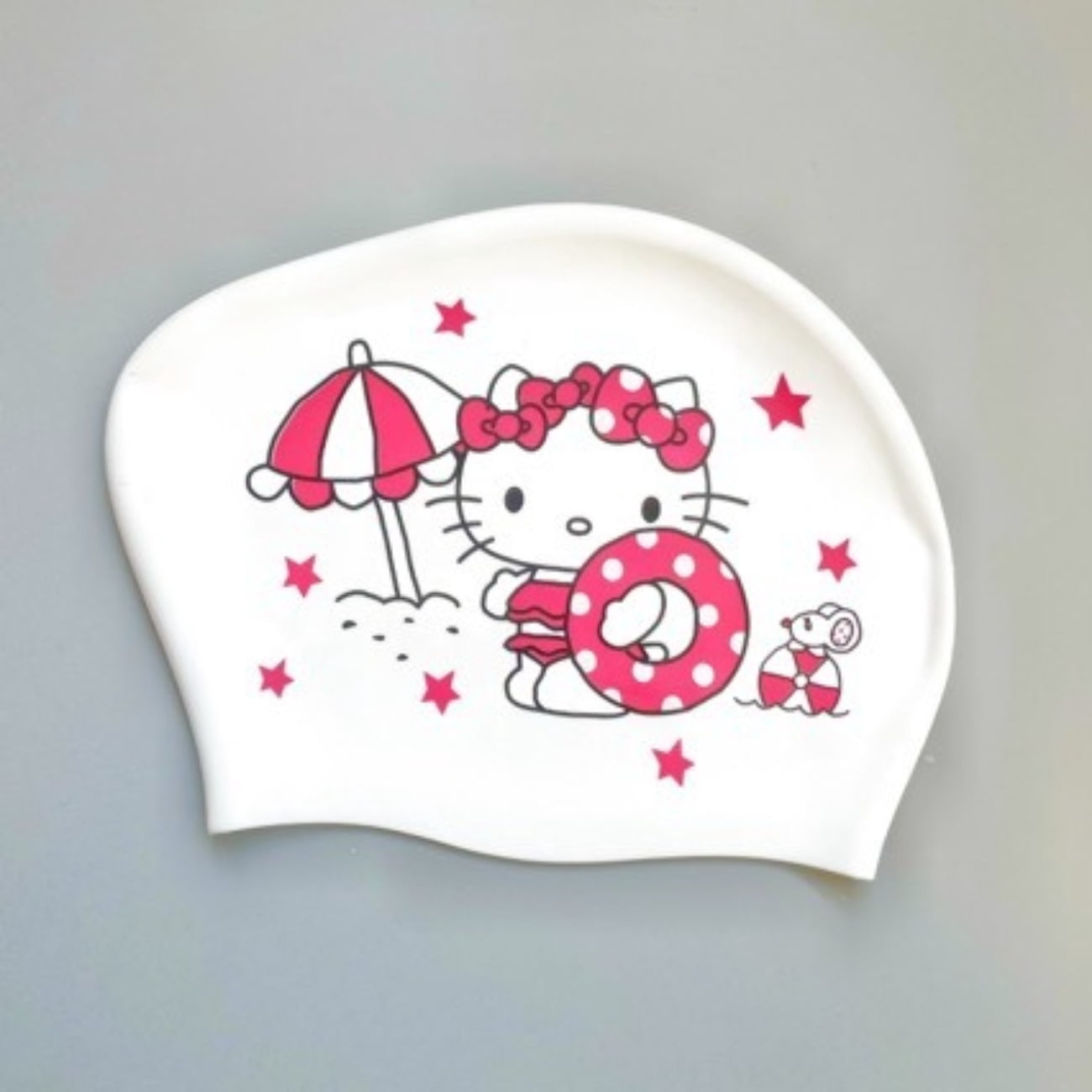 New Cartoon Kitty Cat Swimming Cap Waterproof Soft Silicone Extra-large ...