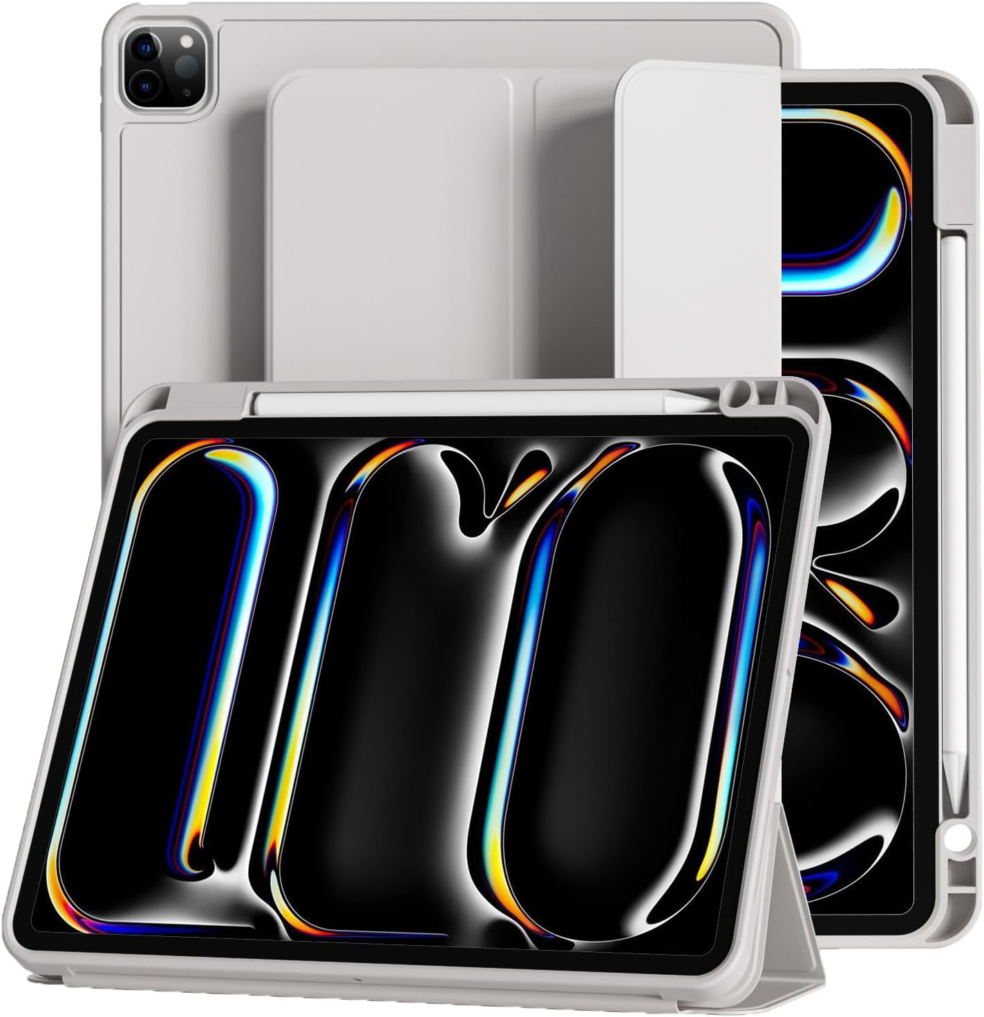 New Case for iPad Pro 11 Inch (M4) 2024 with Pencil Holder, Trifold ...
