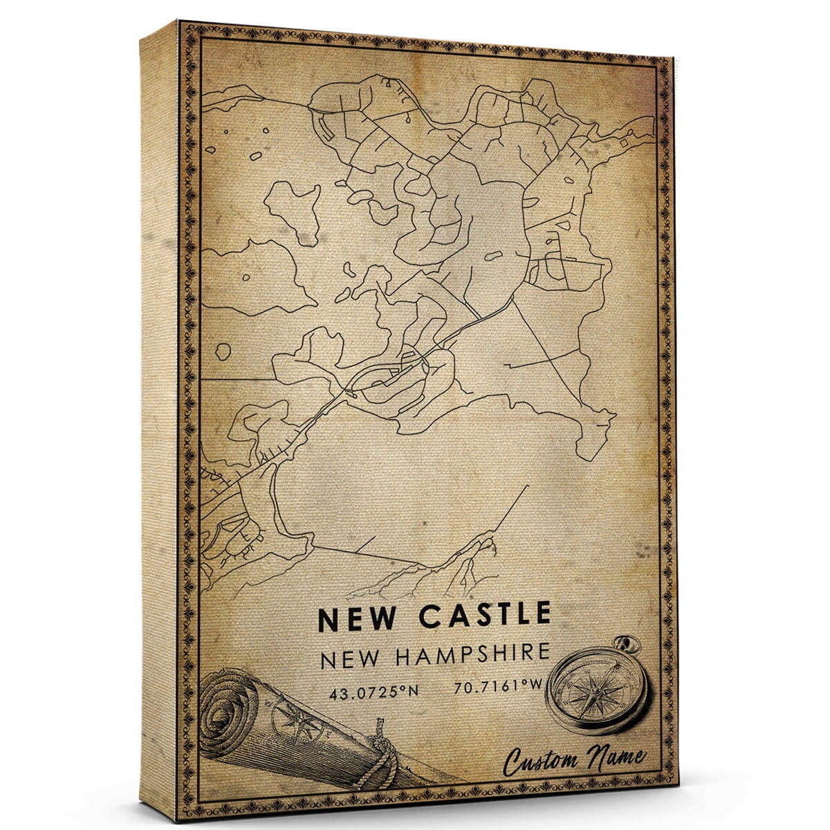 New Castle Map Poster, New Castle Street map Pennsylvania Map City vintage Poster, Street Map ...
