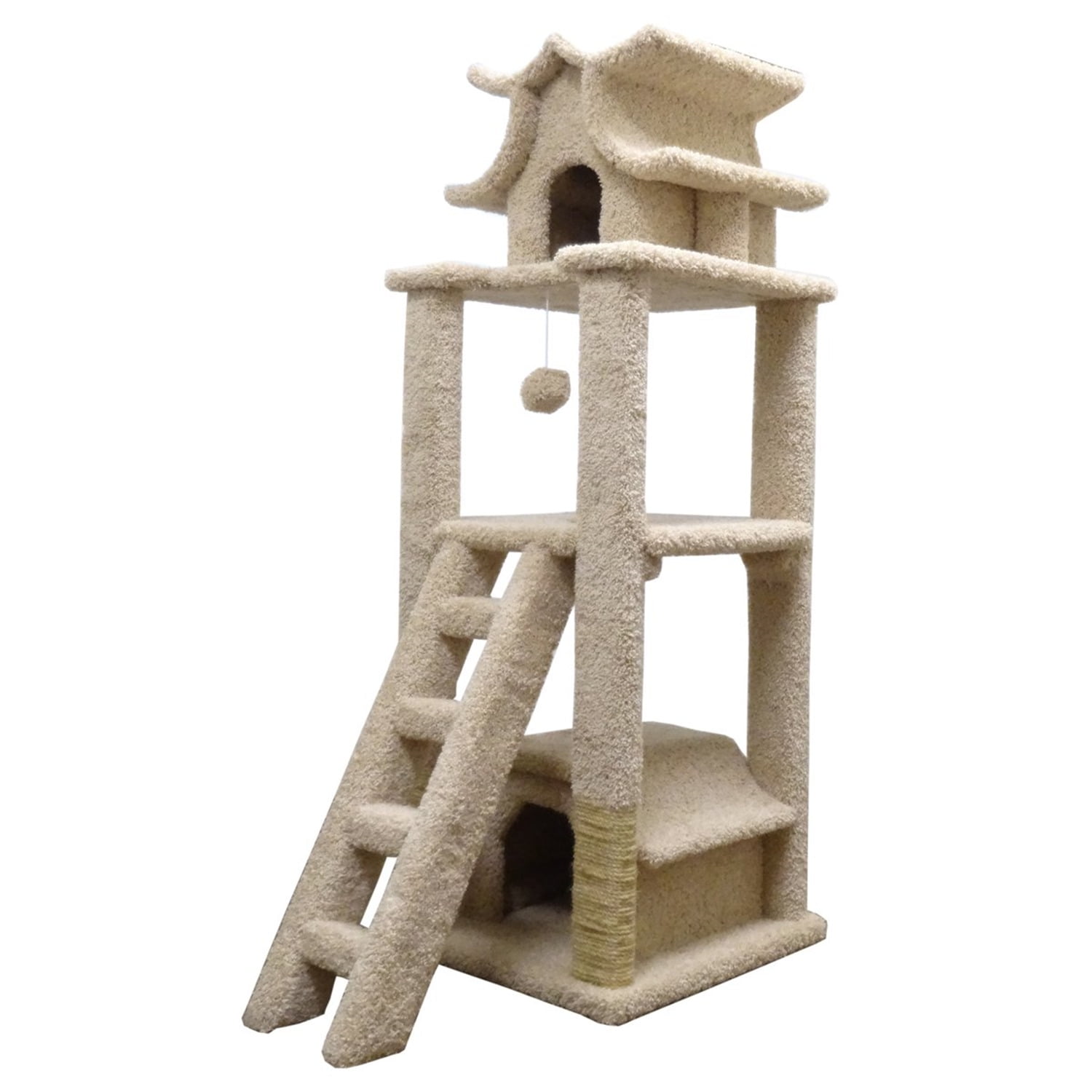New Cat Condos Premier Designer Cat Pagoda-Color:Brown - Walmart.com