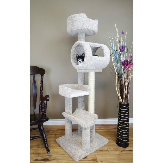 New Cat Condos Large Kitty Tree & Condo Scratching Post Tower, 69-in ...