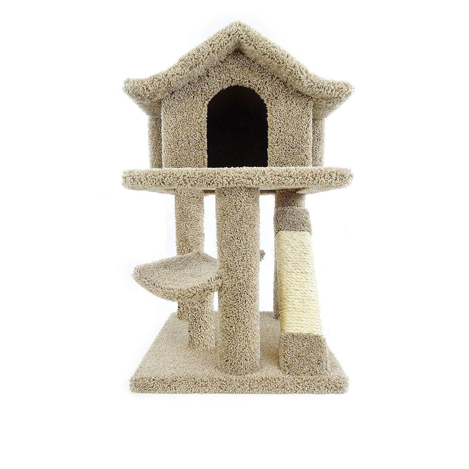 New Cat Condos Premier Cat Pagodas Tree-Color:Brown,Size:Mini - Walmart.com