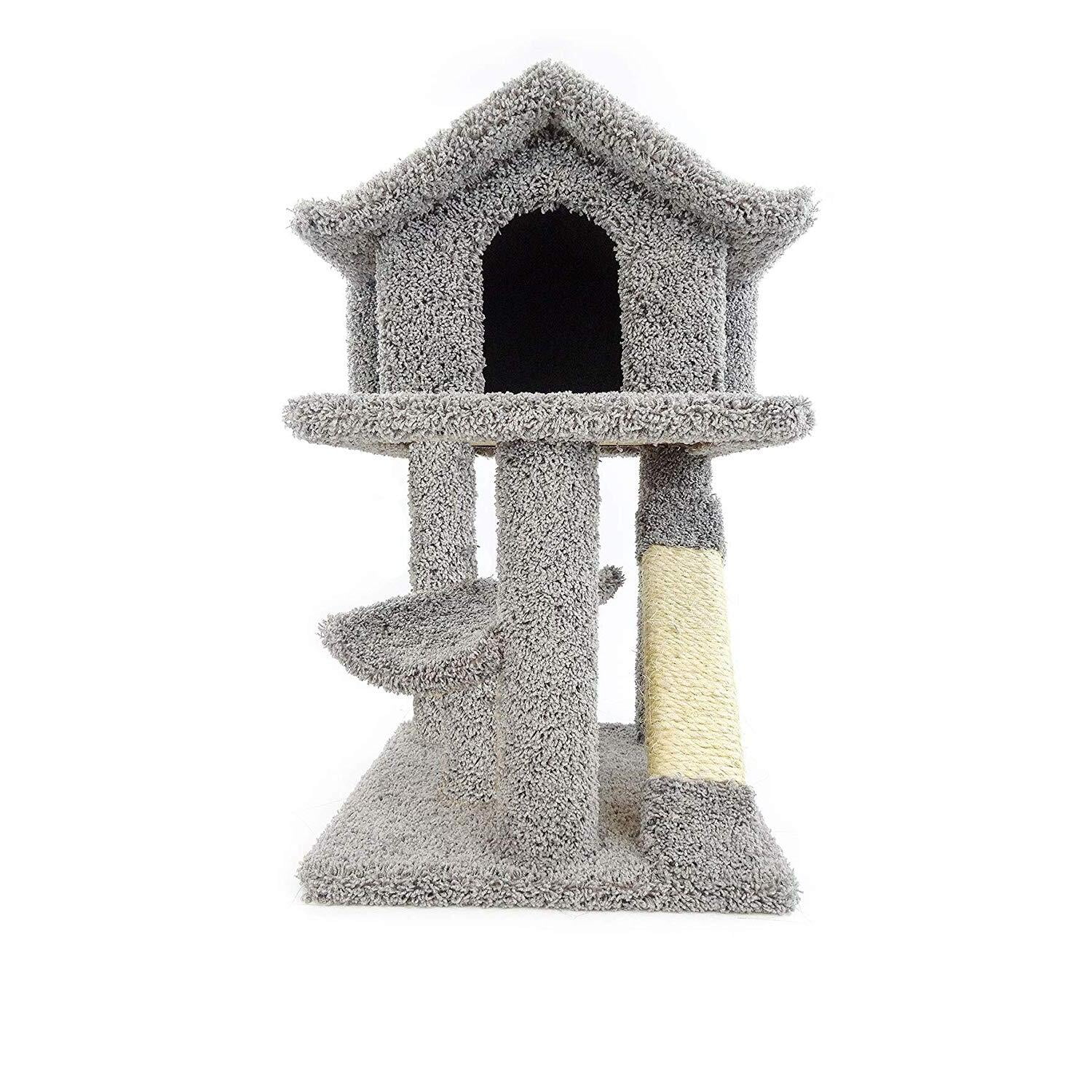 New Cat Condos Premier Cat Pagodas Tree-Color:Gray,Size:Mini - Walmart.com