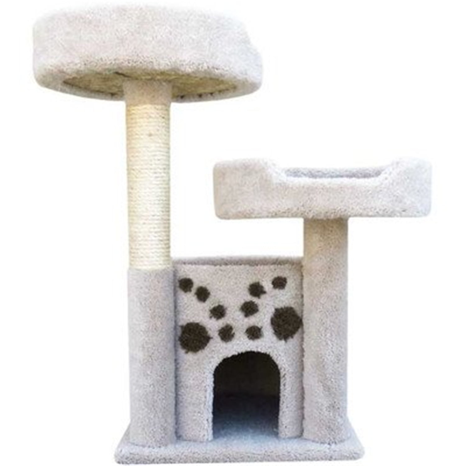 New Cat Condos Premier Double Perch Solid Wood Cat Condo-Color:Green ...