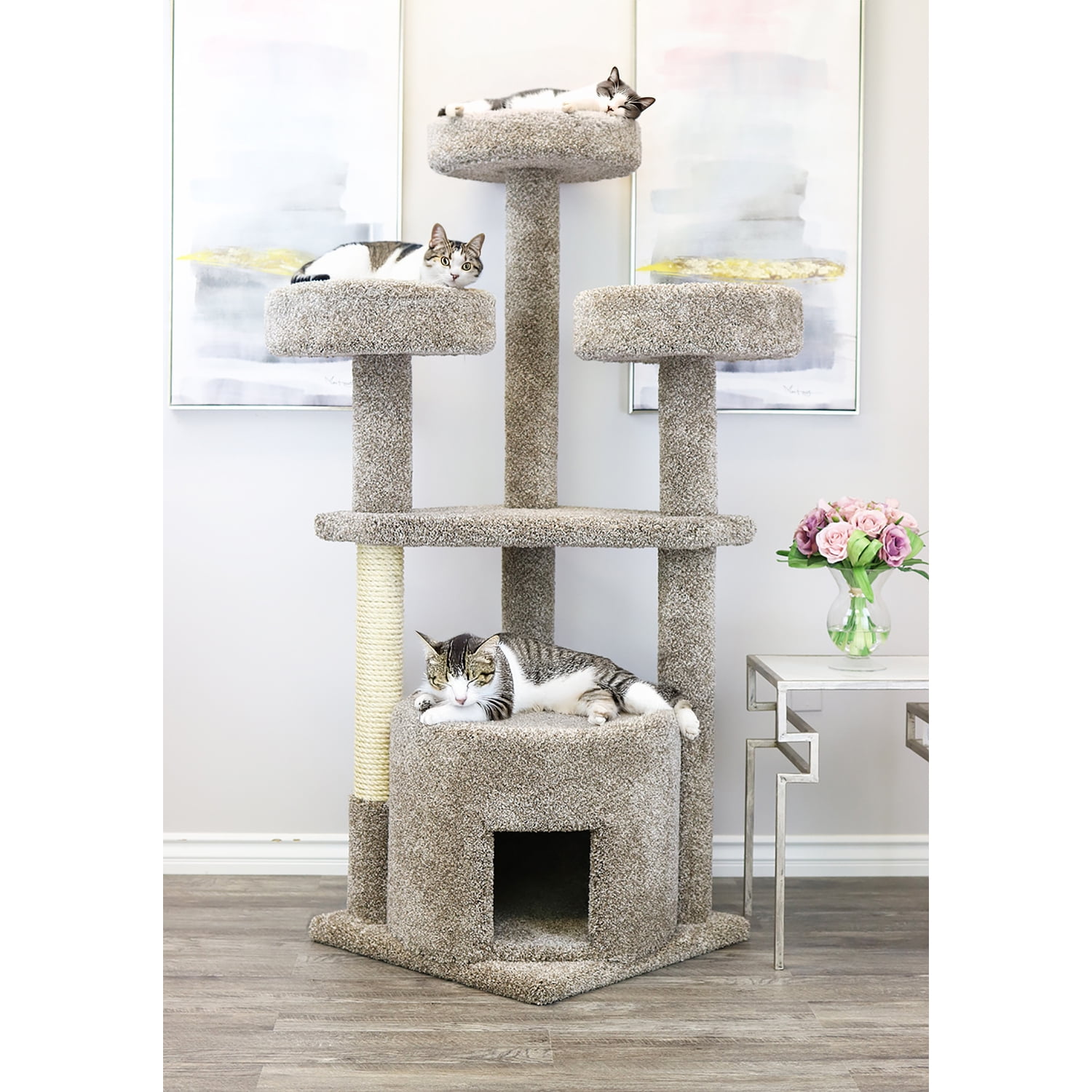 New Cat Condos Prestige Large Indoor Cat Tree Stand for Maine Coon ...