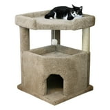 New Cat Condos Prestige Cat Trees Solid Wood Condo Mansion-Color:Brown ...