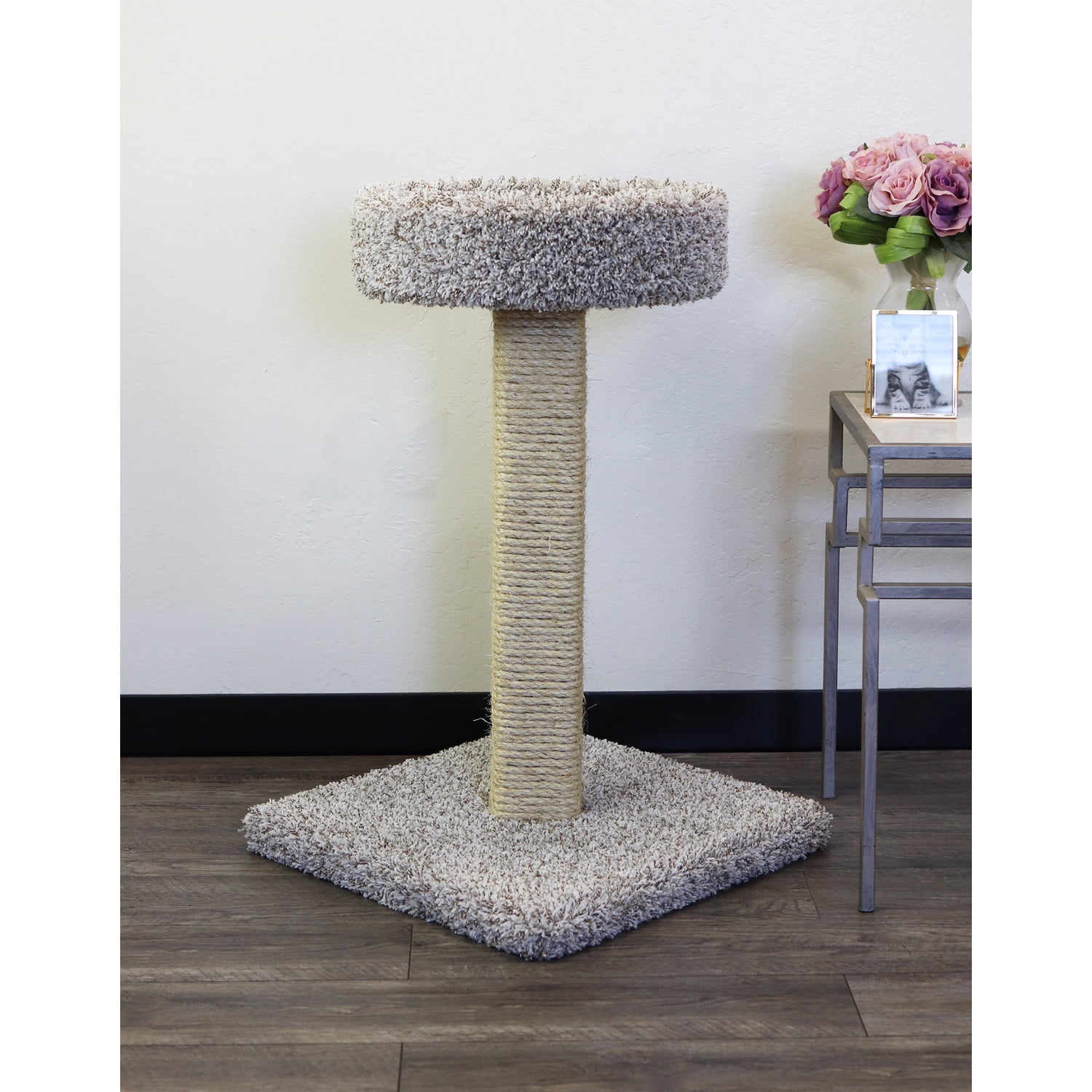 New Cat Condos Solid Wood Cat Scratching Post and Sleeper - Walmart.com