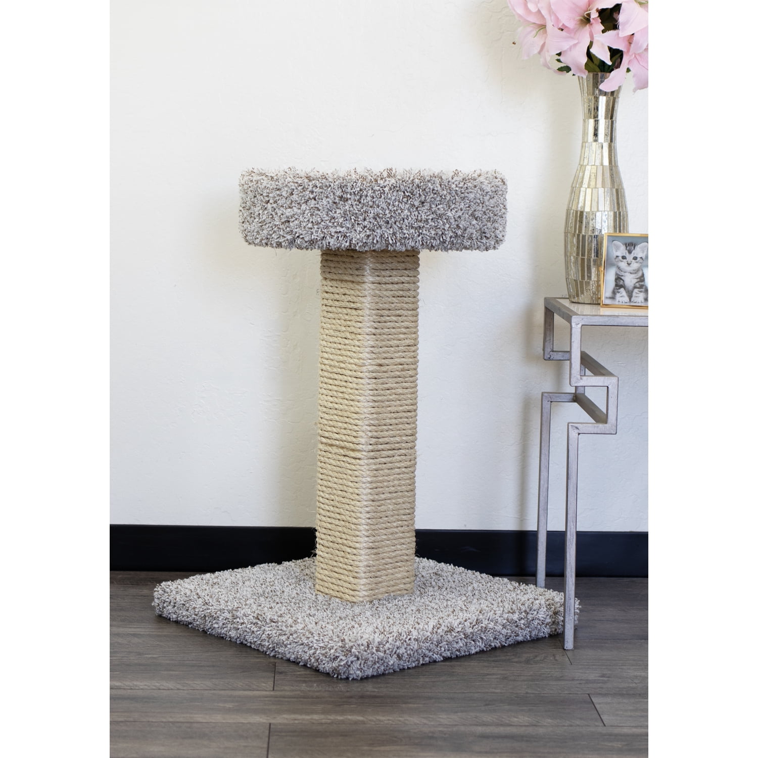 New Cat Condos Solid Wood Scratcher with Bed - Walmart.com