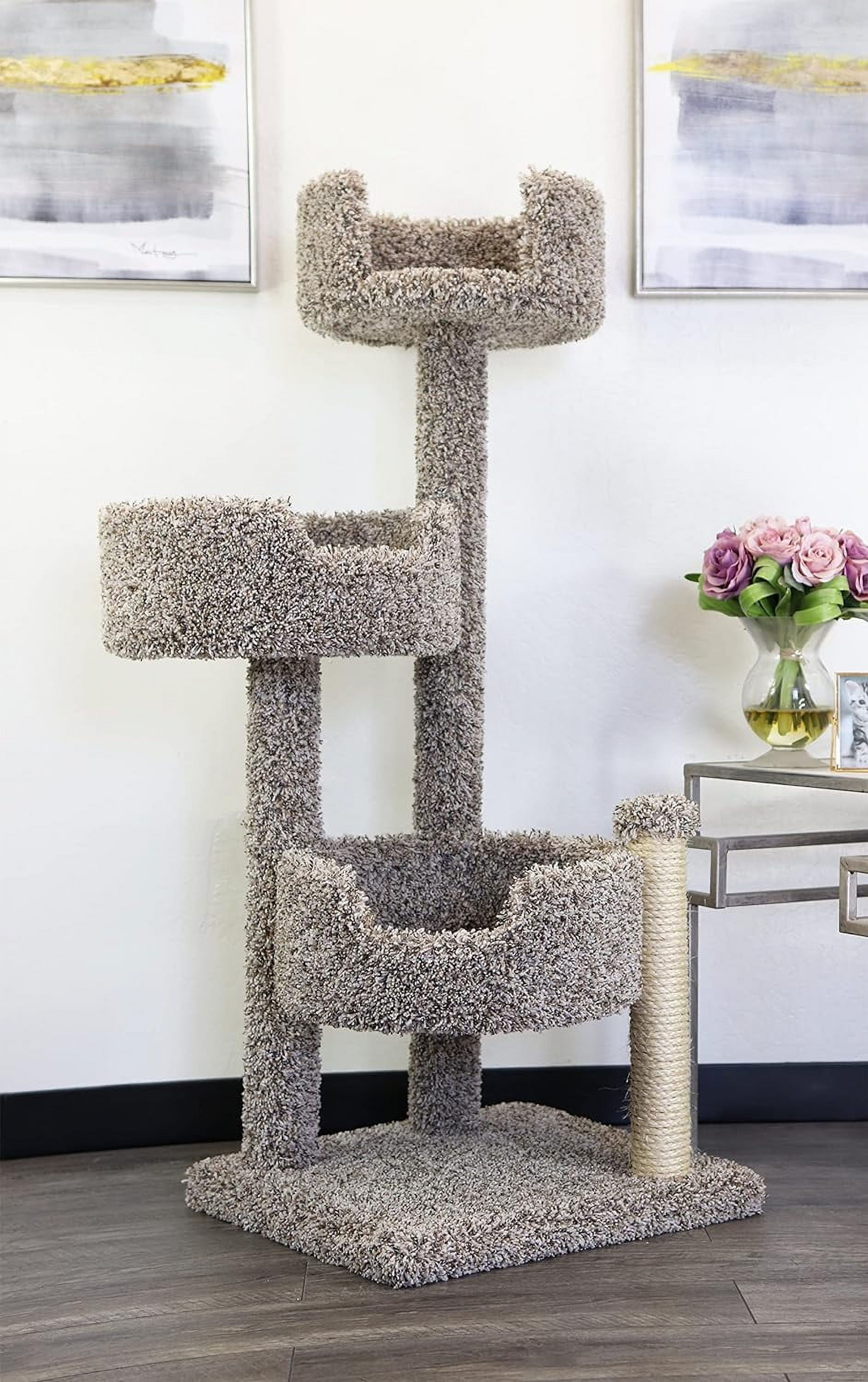 New Cat Condos Wood and Carpet Cat Tree for Big Cats - Walmart.com