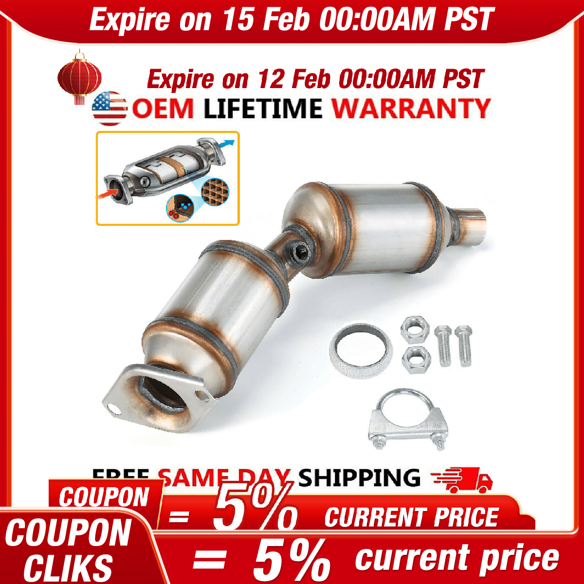New Catalytic Converter FOR 2010 2011 2012 2013 2014 2015 Toyota Prius ...