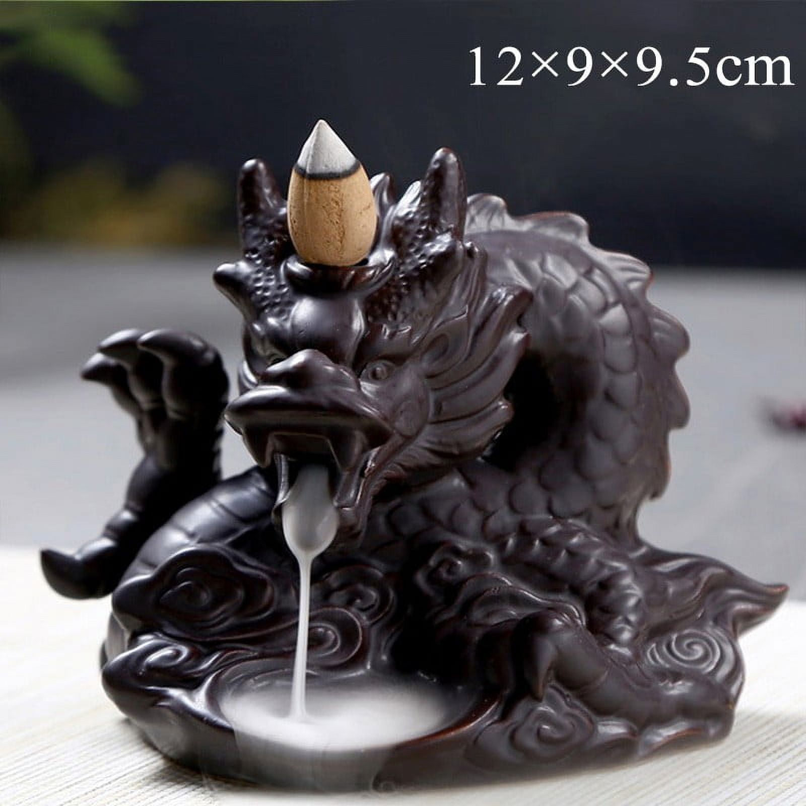 New Ceramic Dragon Waterfall Backflow Incense Burner Censer Home ...