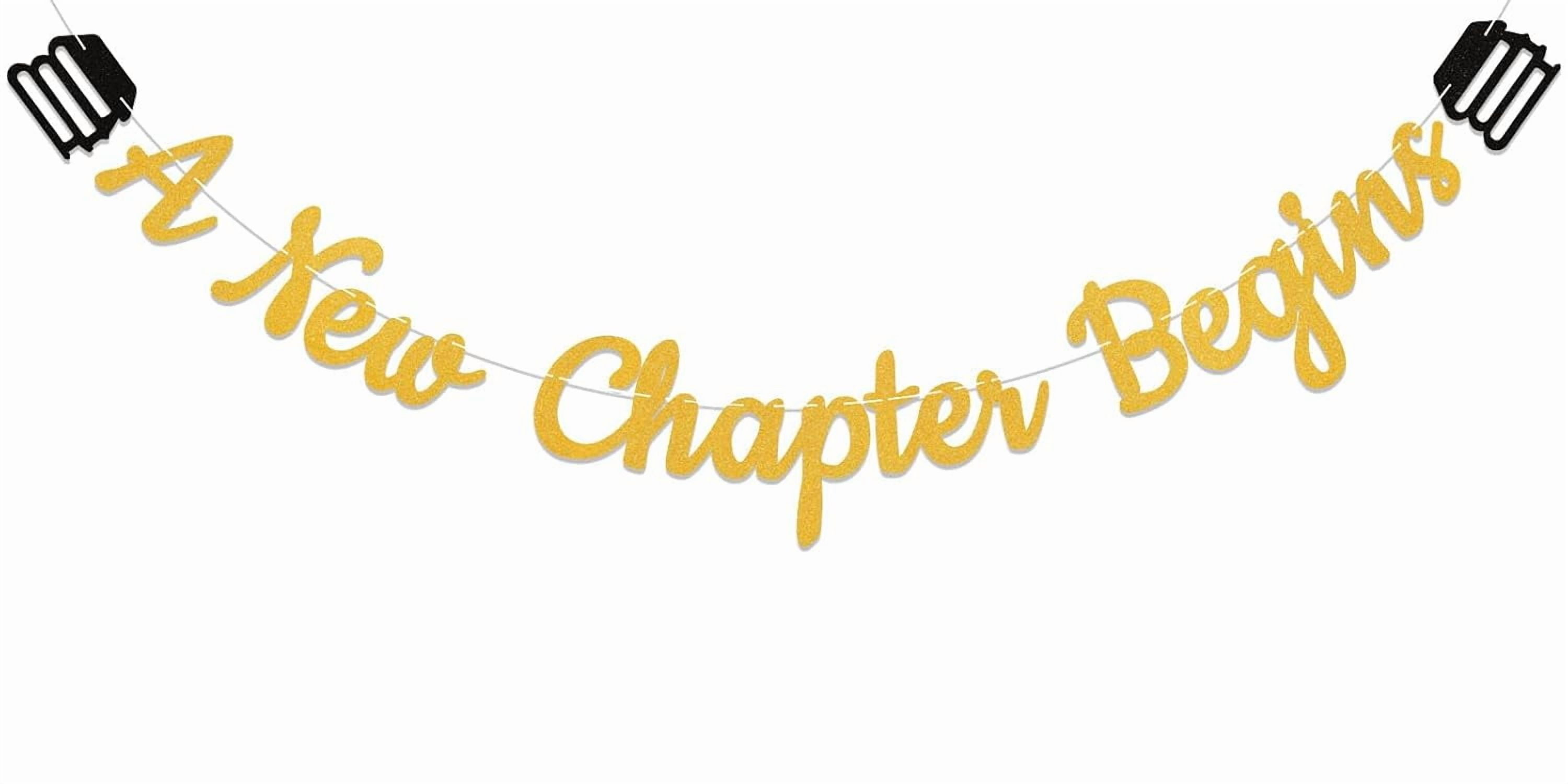 A New Chapter Begins Banner - Book Themed Baby Shower Party Decorations ...