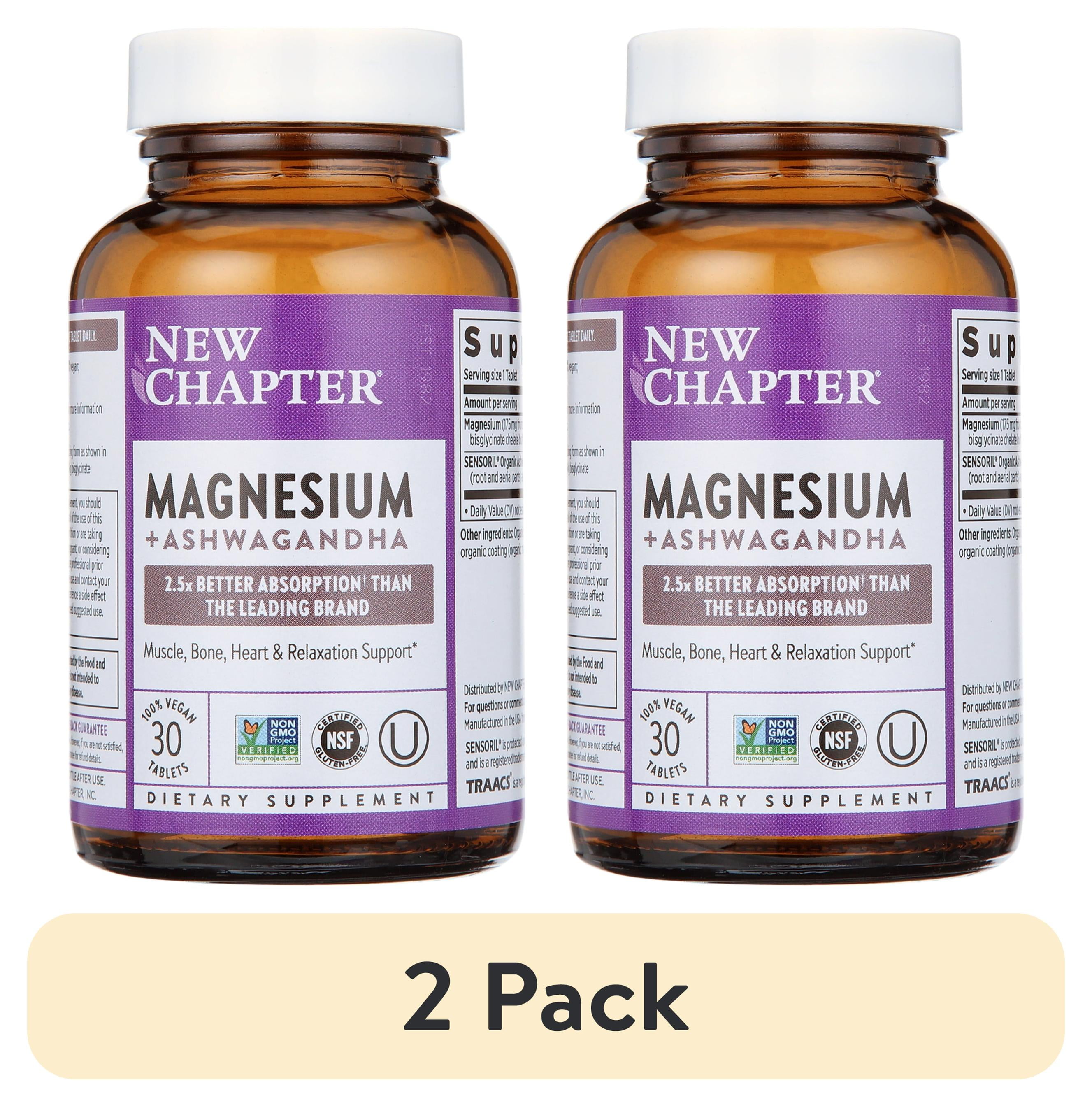 (2 pack) New Chapter Magnesium + Ashwagandha Supplement for Muscle ...