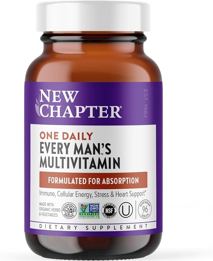 New Chapter Men's Multivitamin for Immune Stress Heart Energy Support ...