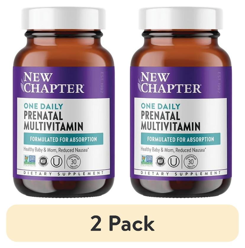 (2 pack) New Chapter One Daily Prenatal Multivitamin 30 Veg Tabs ...