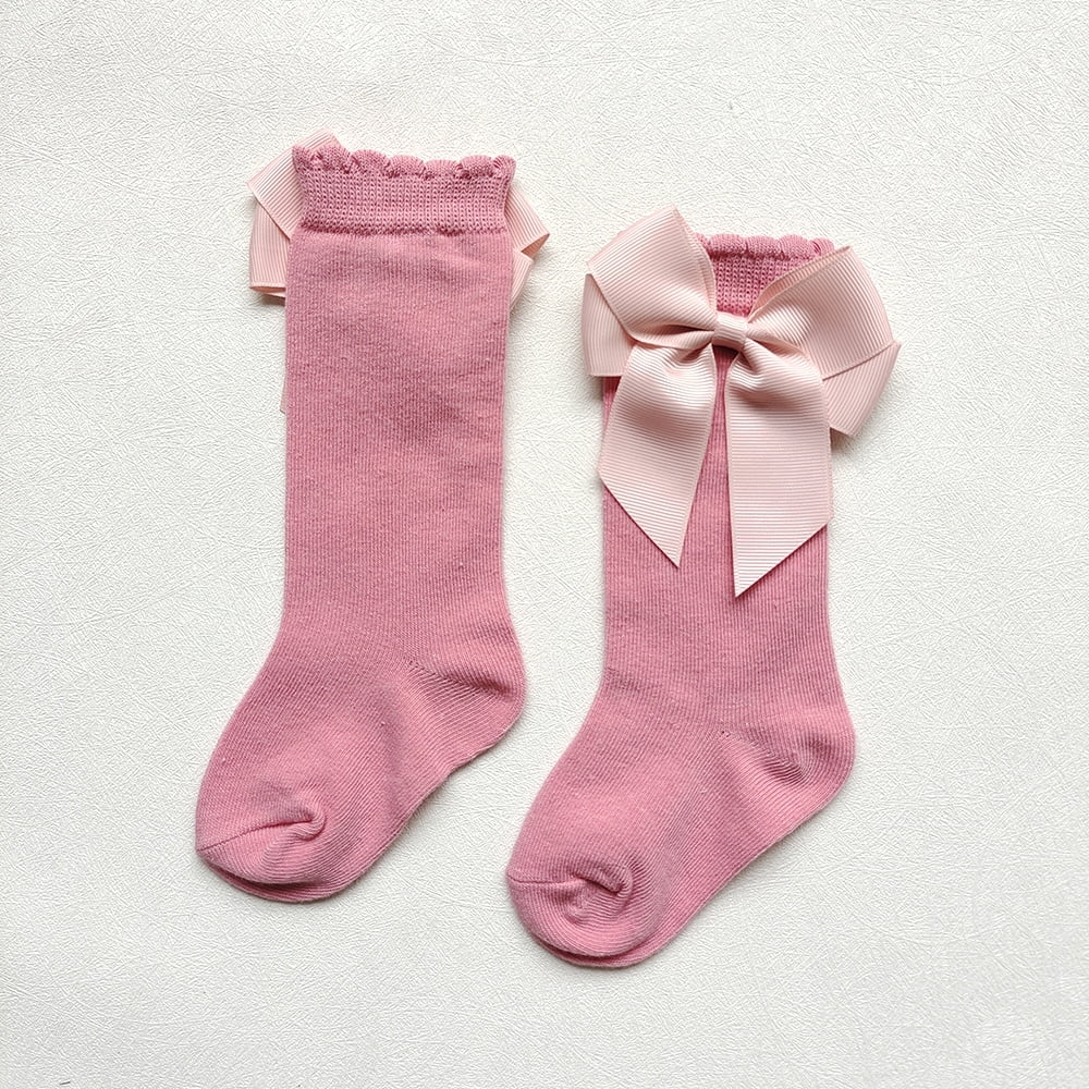 New Children's Socks Big Bows Girls Knee High Socks Cute Baby Toddler ...