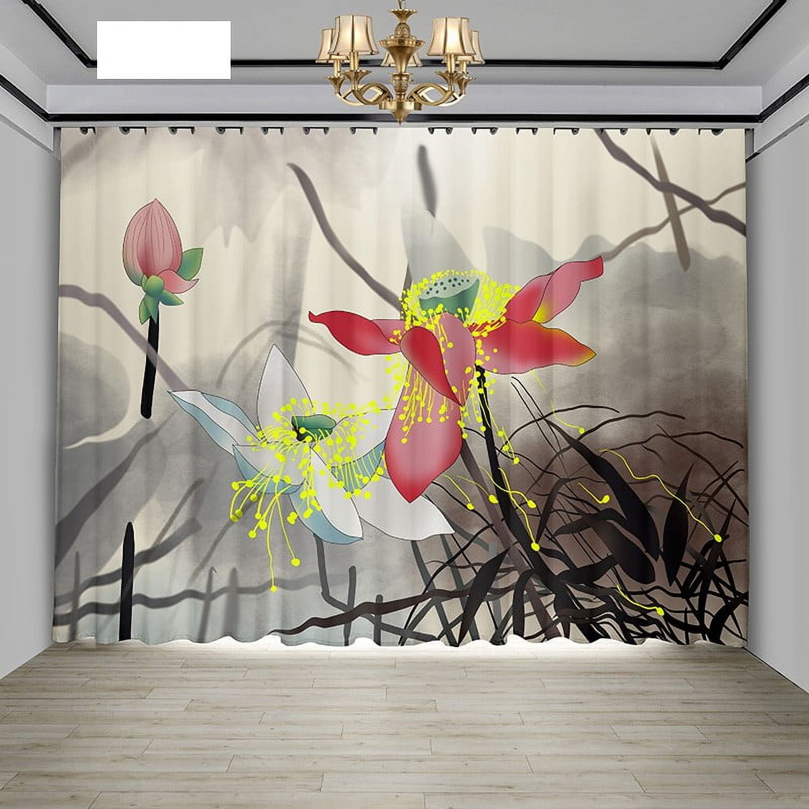 New Chinese Simple Retro Curtain Zen Folk Ancient Style Living Room ...