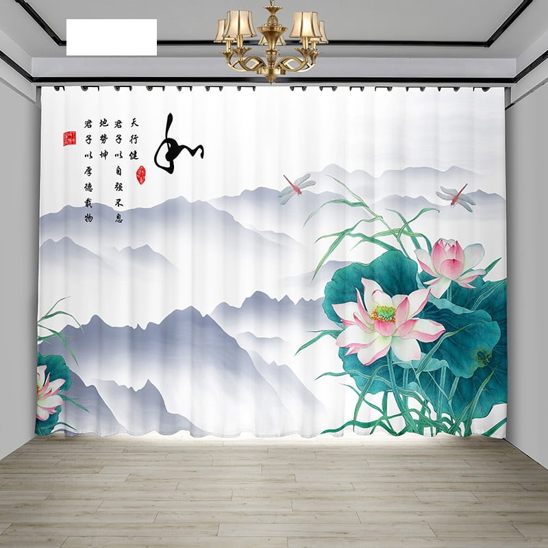 New Chinese Simple Retro Curtain Zen Folk Ancient Style Living Room ...