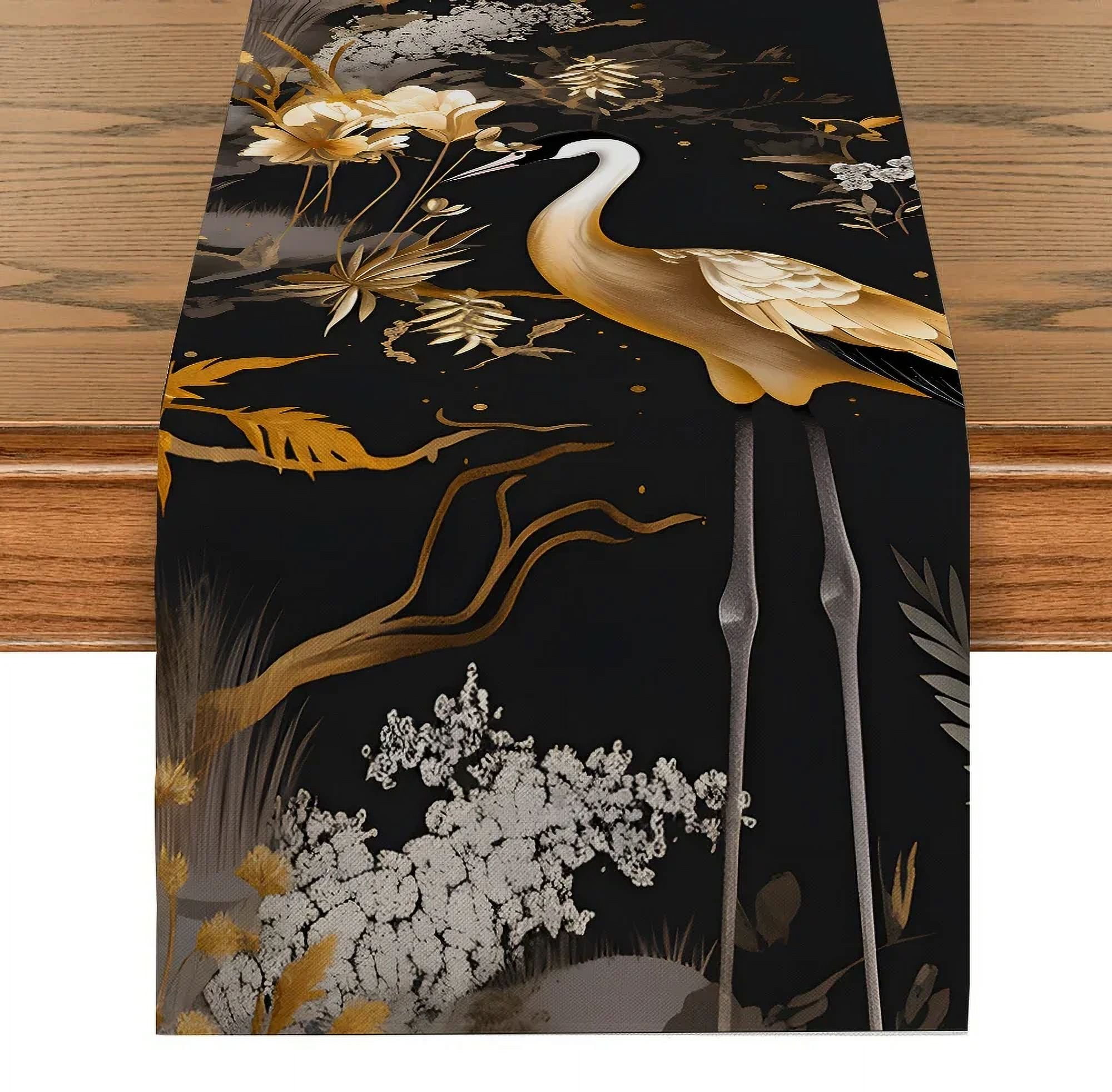 New Chinese Style Feihe Lotus Black Gold Rectangular Porch Dresser Dining Table ration Table ...