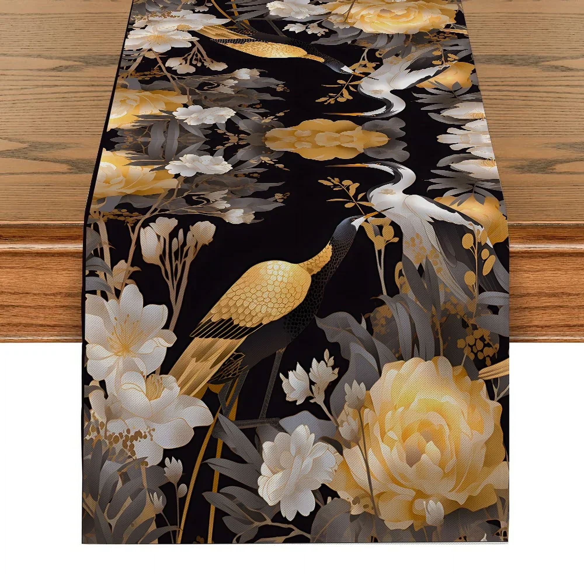 New Chinese Style Feihe Lotus Black Gold Rectangular Porch Dresser ...