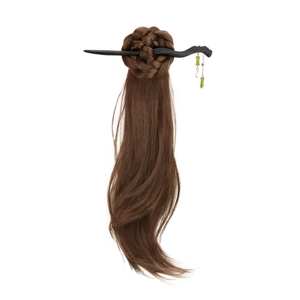 New Chinese Style Slightly Curled Light Brown Bamboo Hairpin H Wig ...