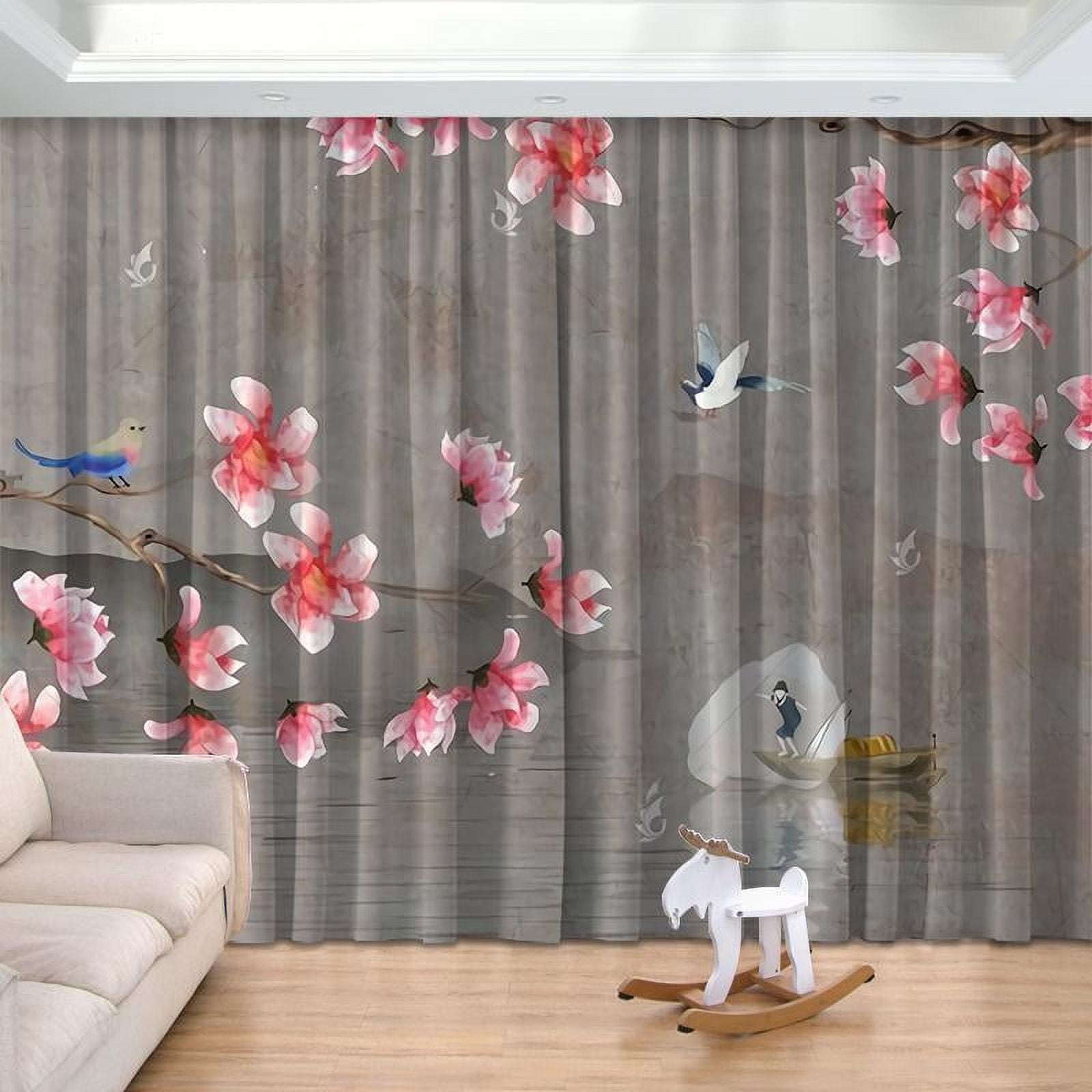 New Chinese Style Zen Bamboo Painting Semi-shade Print Curtain Hook ...