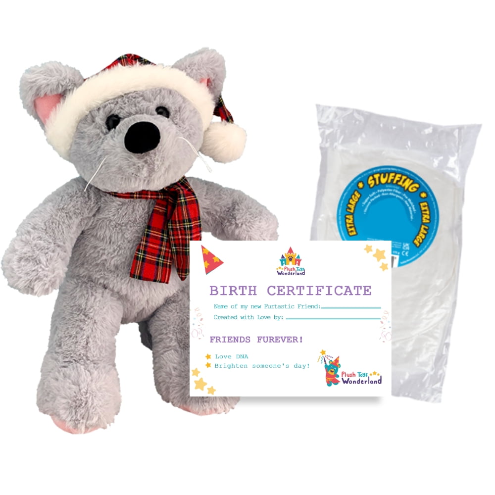 Plush Gear Chris Mouse 16" DIY Stuffed Animal Kit, No-Sew Plush Toy ...