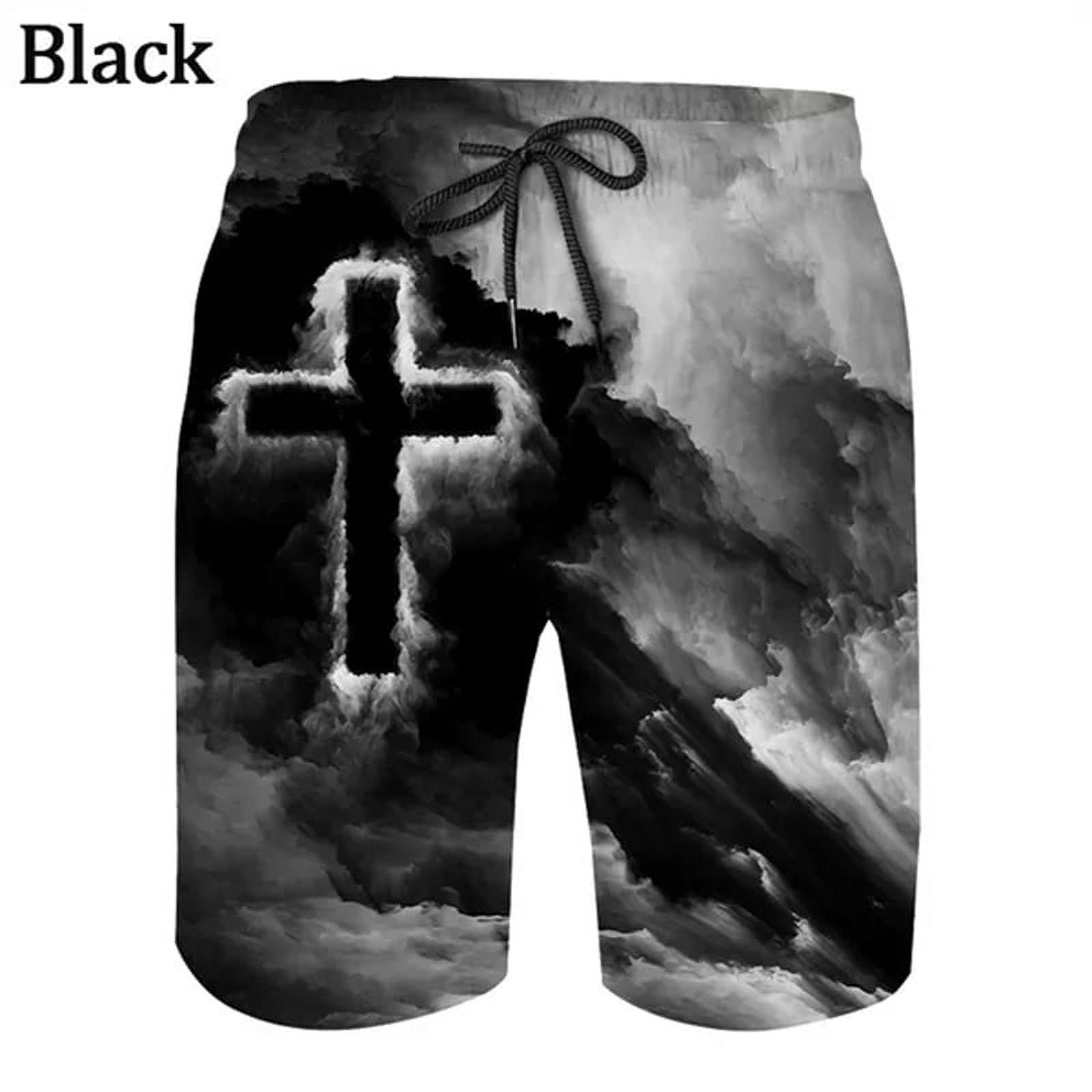 New Christian Jesus Cross 3d Printing Shorts Unisex Summer Casual ...