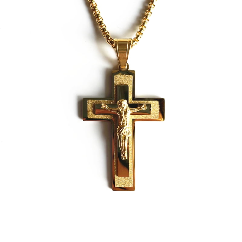 New Christian Orthodox Crucifix Jesus Necklace Russian Cross Prayer Big ...