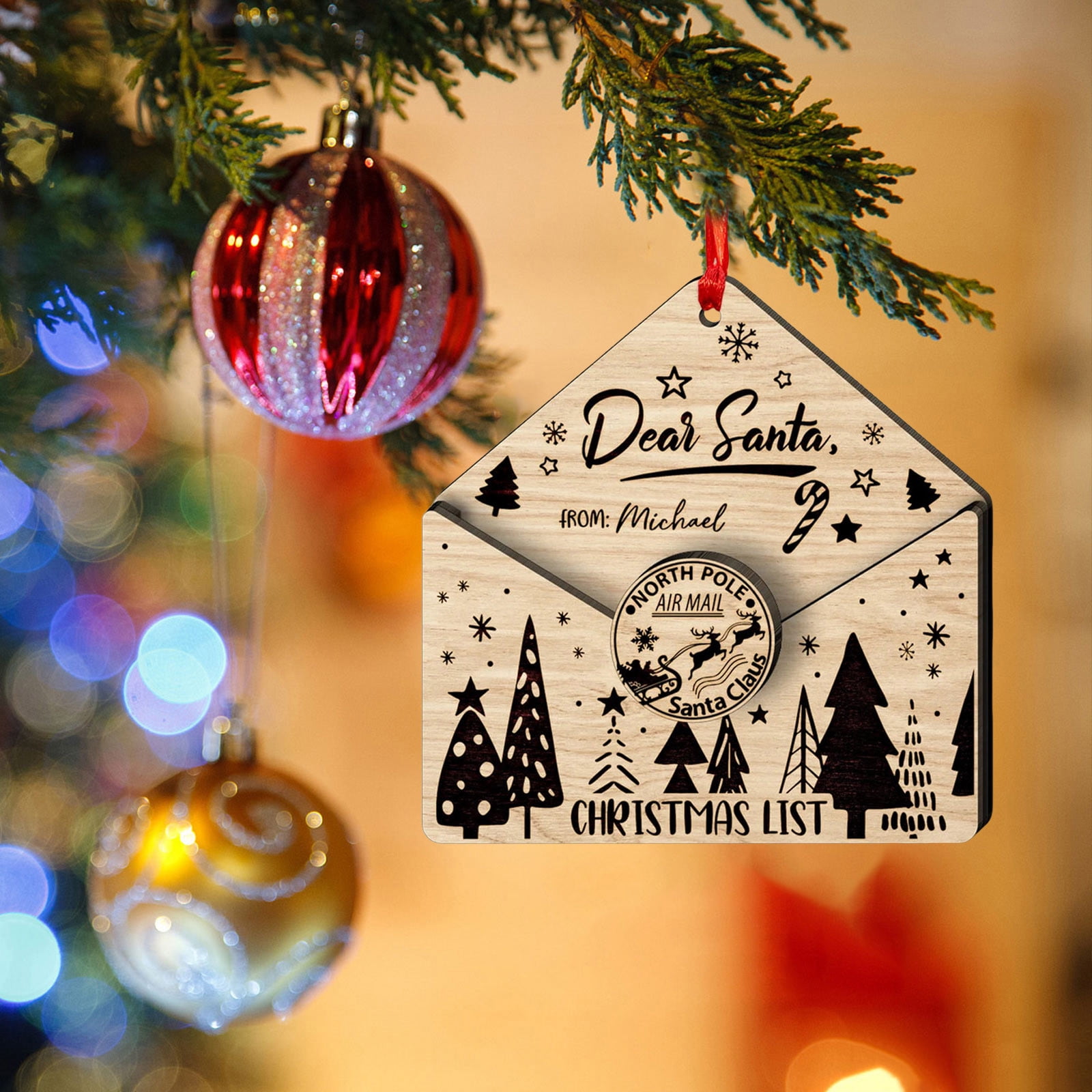 New Christmas Decorations Letter To Santa Envelope Decoration Christmas ...