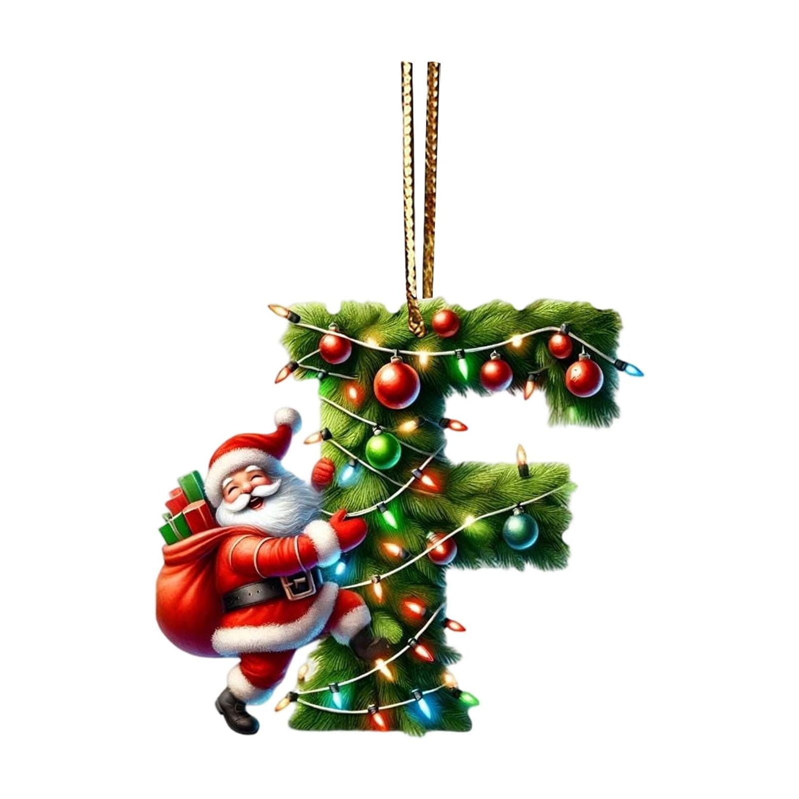 New Christmas Tree Letters, 2D A to Z Alphabet Acrylic Ornaments ...