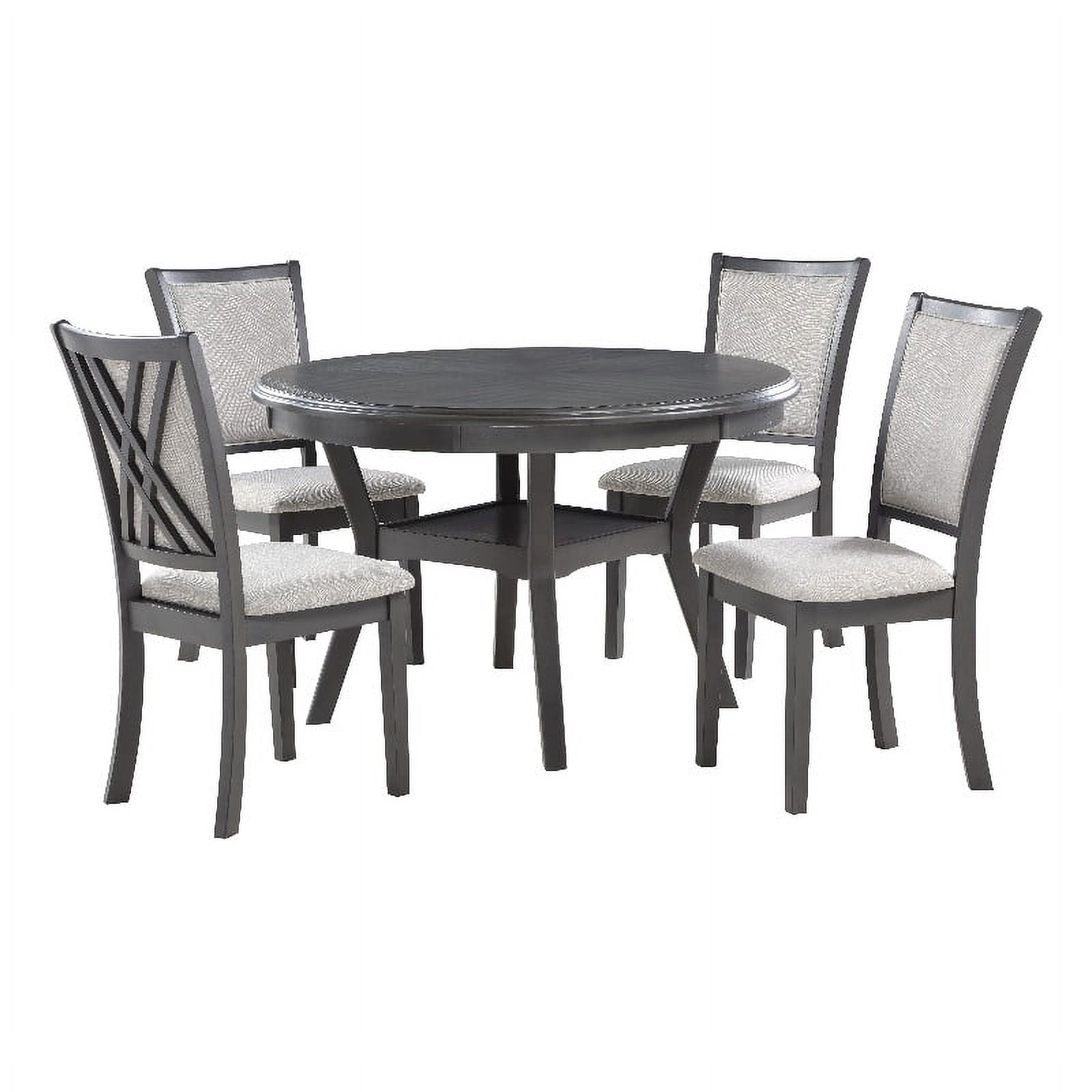 New Classic Furniture Amy 5-Piece Contemporary Wood Dining Set in Gray ...